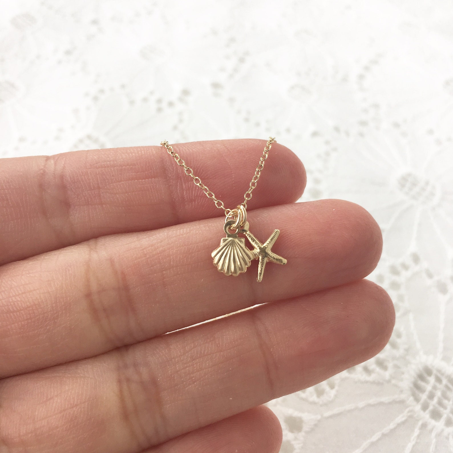 Tiny Seashell Necklace Gold Filled Seashell Necklace Shell - Etsy