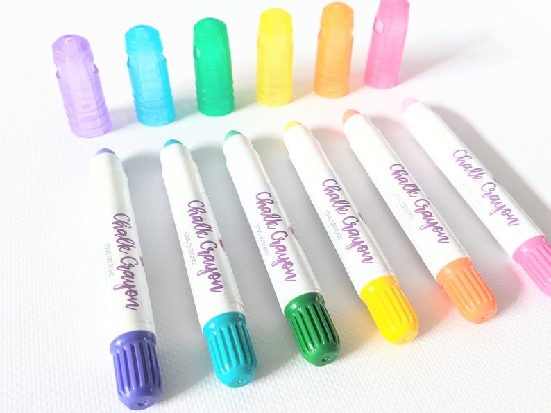 DUST-FREE Chalk Crayons - Non-toxic, Water-based Chalk Pens, Chalk ...