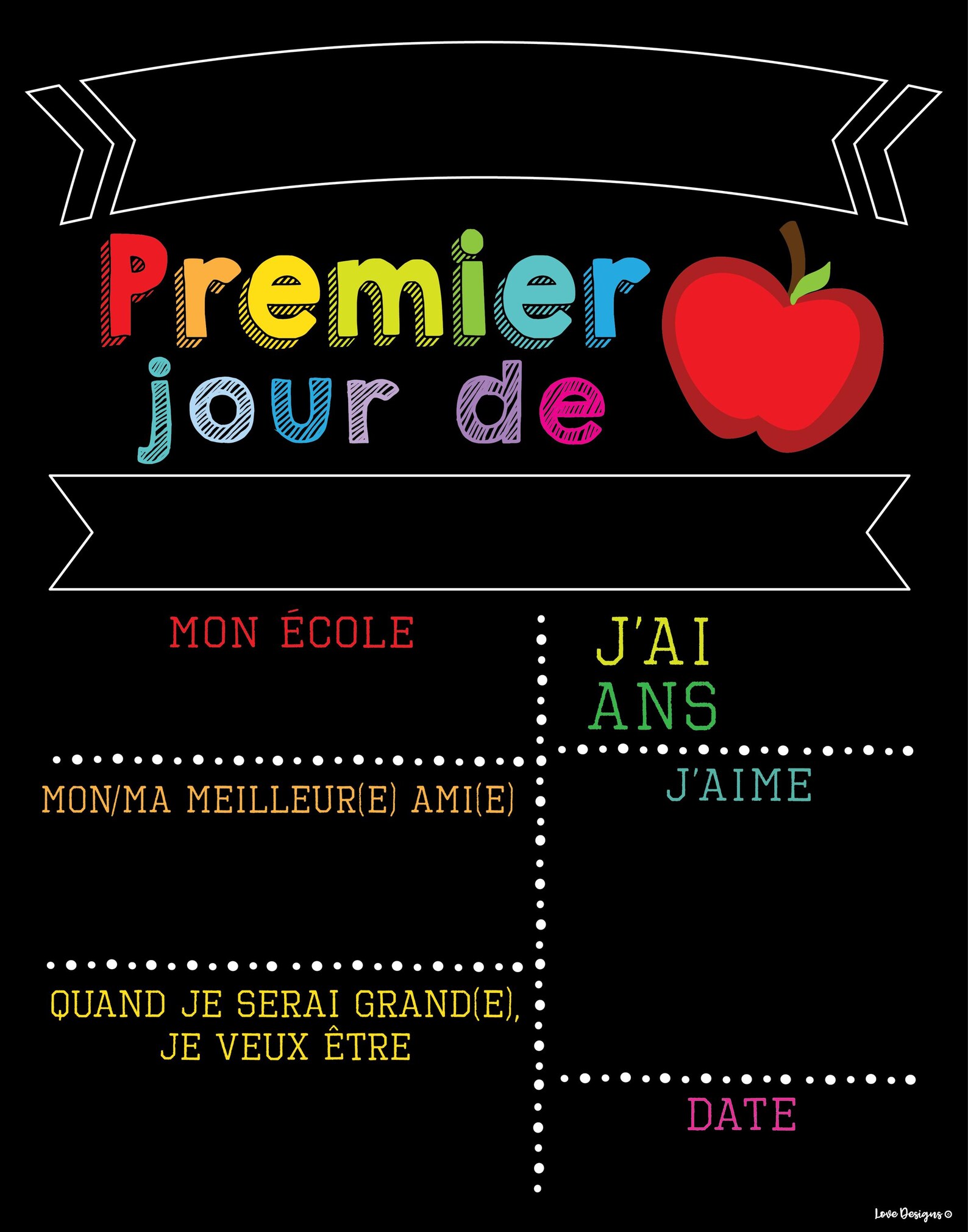 FRENCH First Day of School Sign, First Day of School Francais, Sign in ...