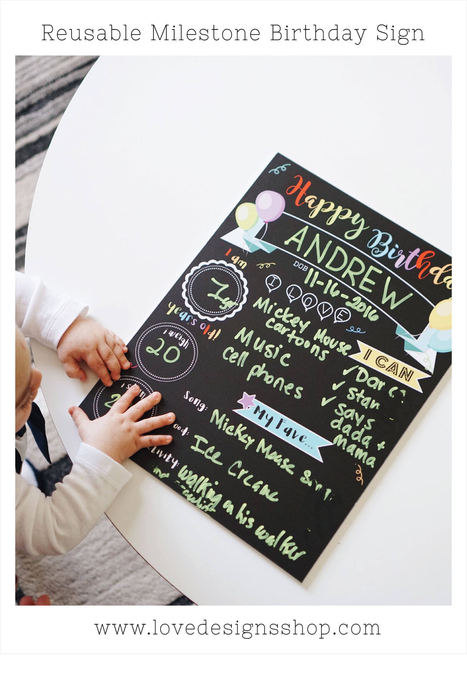 Milestone BIRTHDAY stat reusable sign 1st Birthday milestone | Etsy