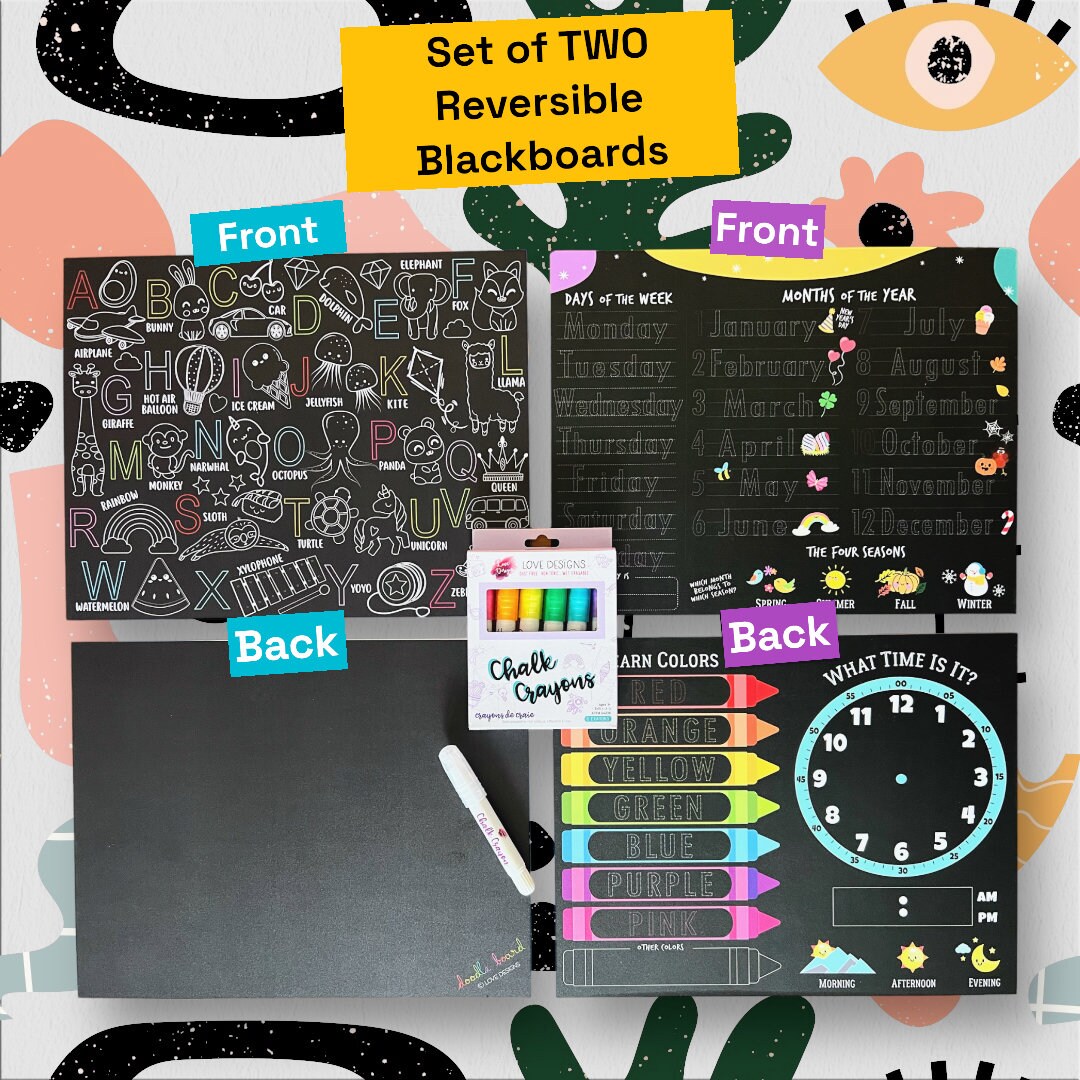 Reusable COLORING, Tracing & Doodle Board, Reversible, Alphabets ...