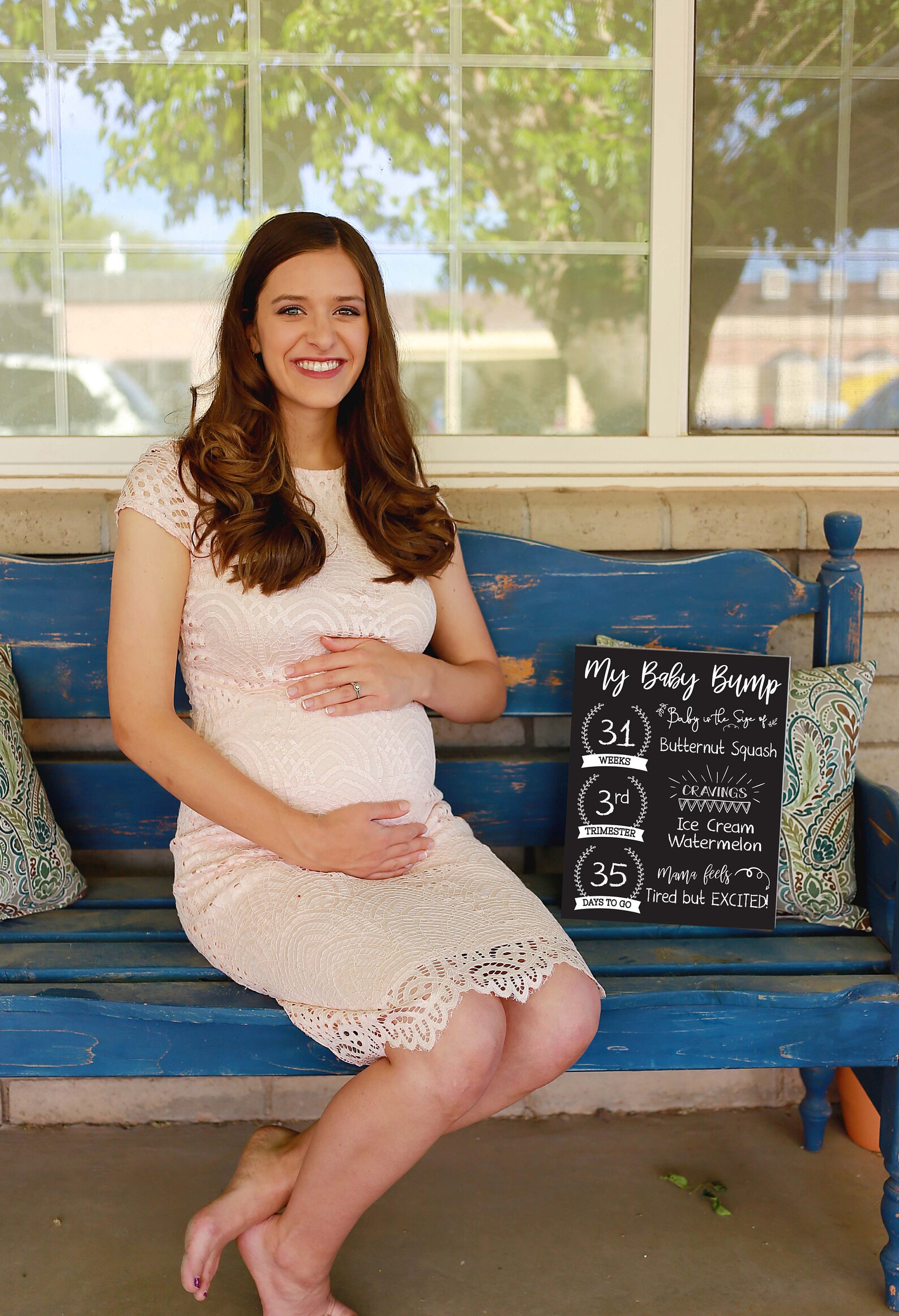 PREGNANCY Milestone Baby Sign Includes White Chalk Crayon Mimics ...