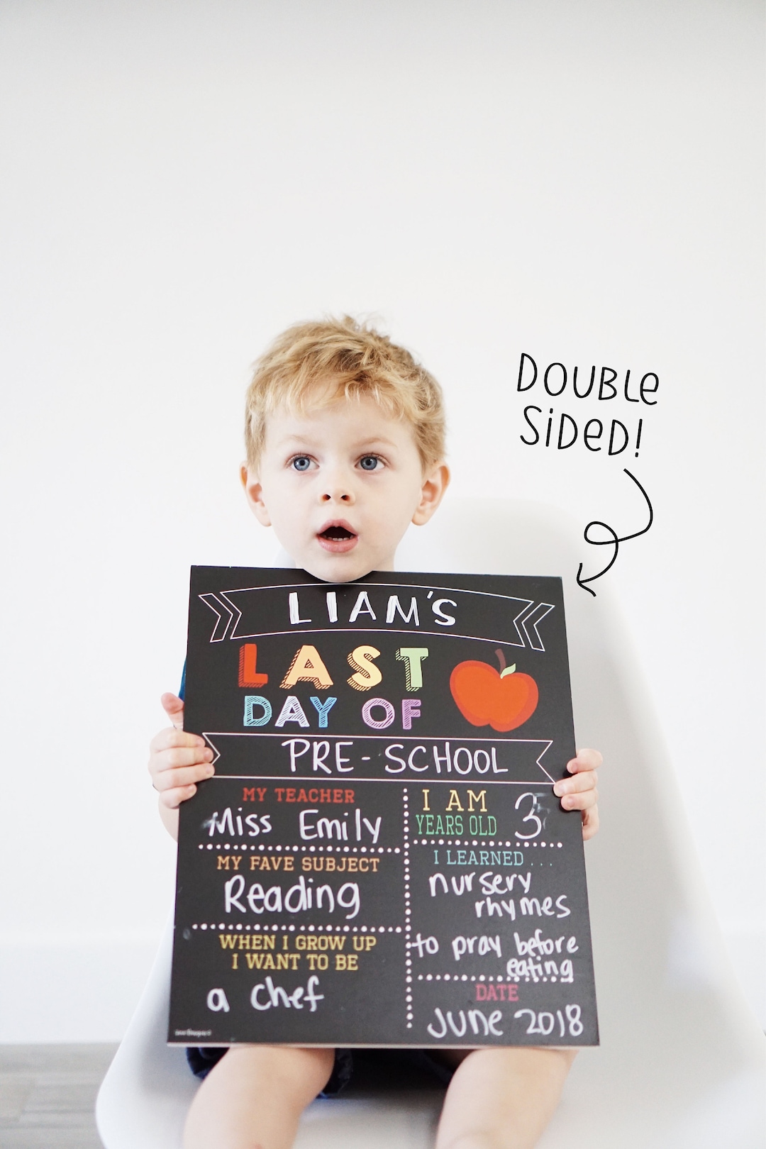 Reusable 2-in-1 First & Last Day of School Sign, First Day of School ...