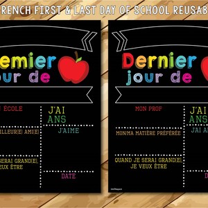 2-in-1 FRENCH First Day of School Sign, First Day of School Version ...