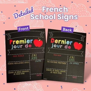 2-in-1 FRENCH First Day of School Sign, First Day of School Version ...