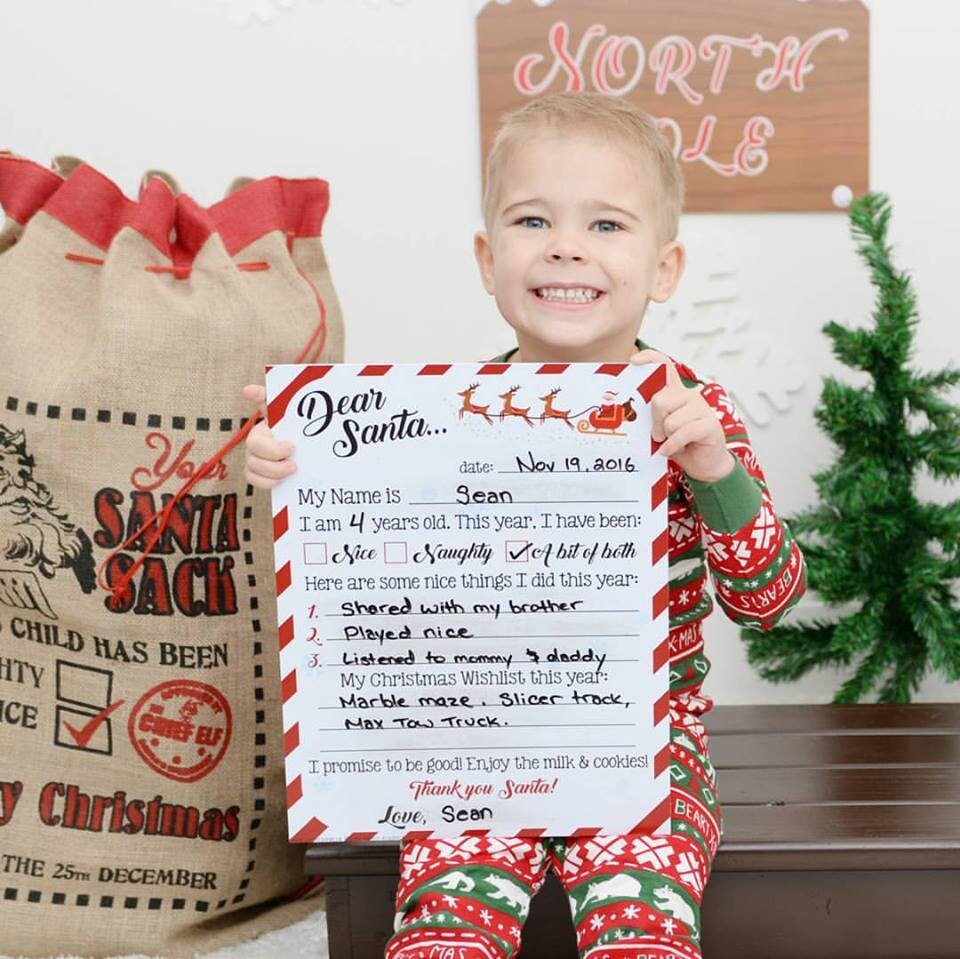 Reusable CHRISTMAS Wish List Sign With FREE Marker, Dear Santa, Letter ...