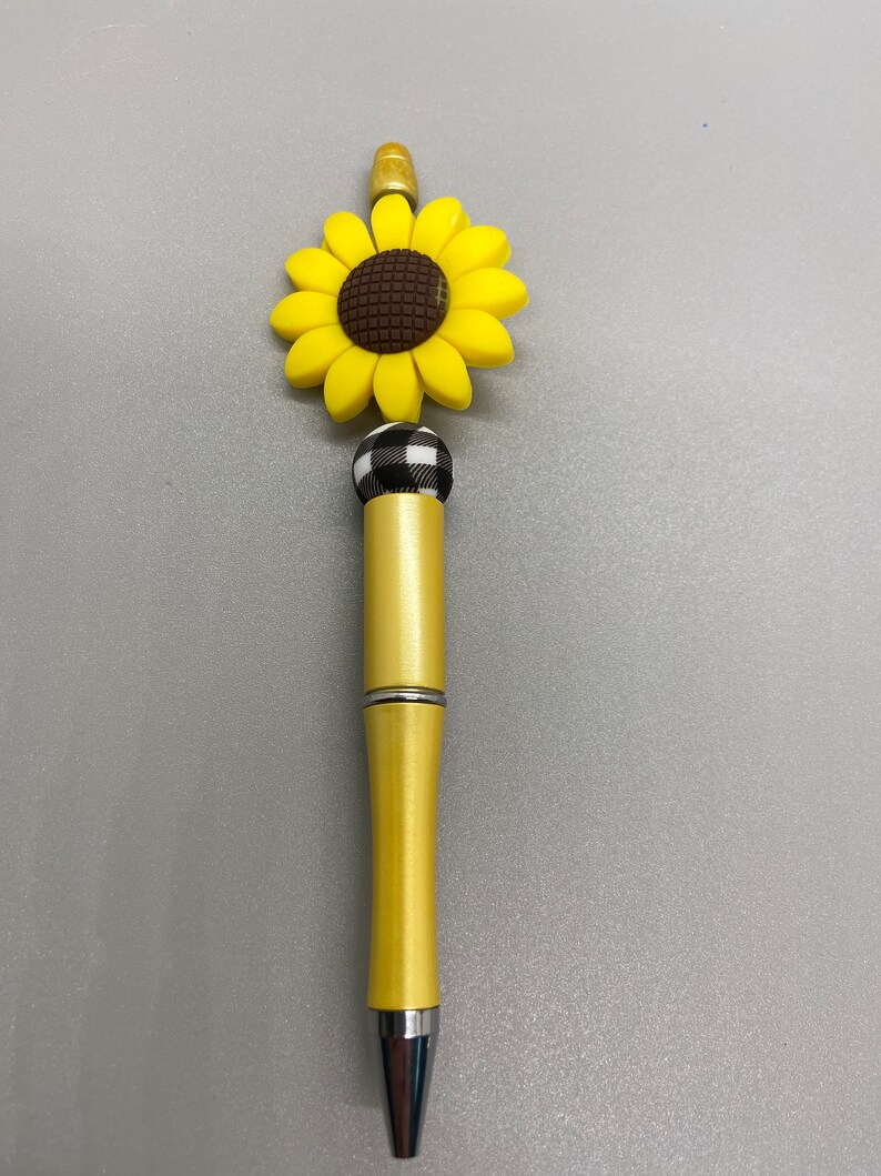 Sunflower Pen, Daisy Pen, Flower Pens, Flower Beaded Pens, Sunflower ...