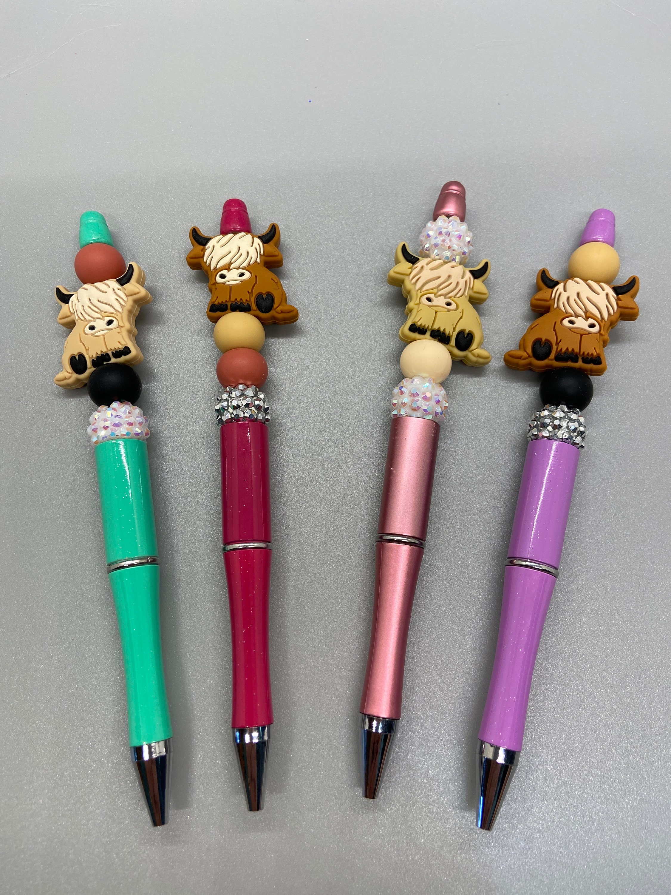 Cow Pen, Highland Cow Beaded Pen, Hiland, Beaded Pens, Highland Cow Pen ...