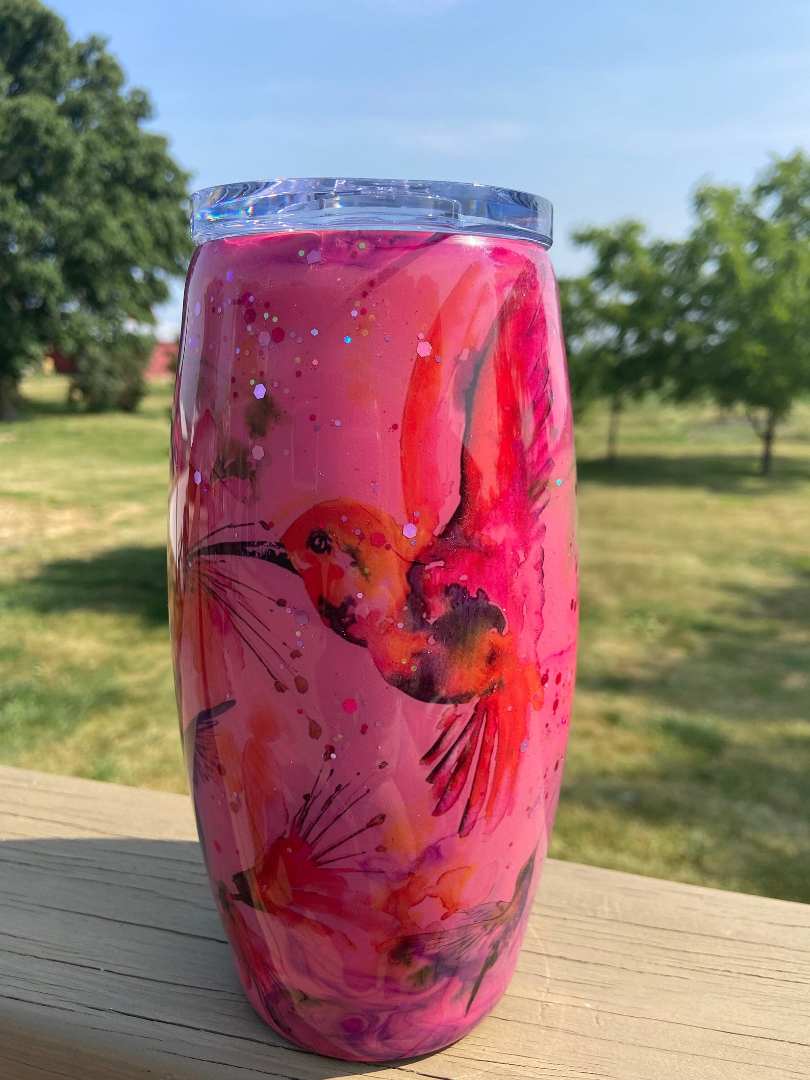 Hummingbird Glitter Tumbler, Bird Lover Cup, 25 Ounce Football Tumbler ...