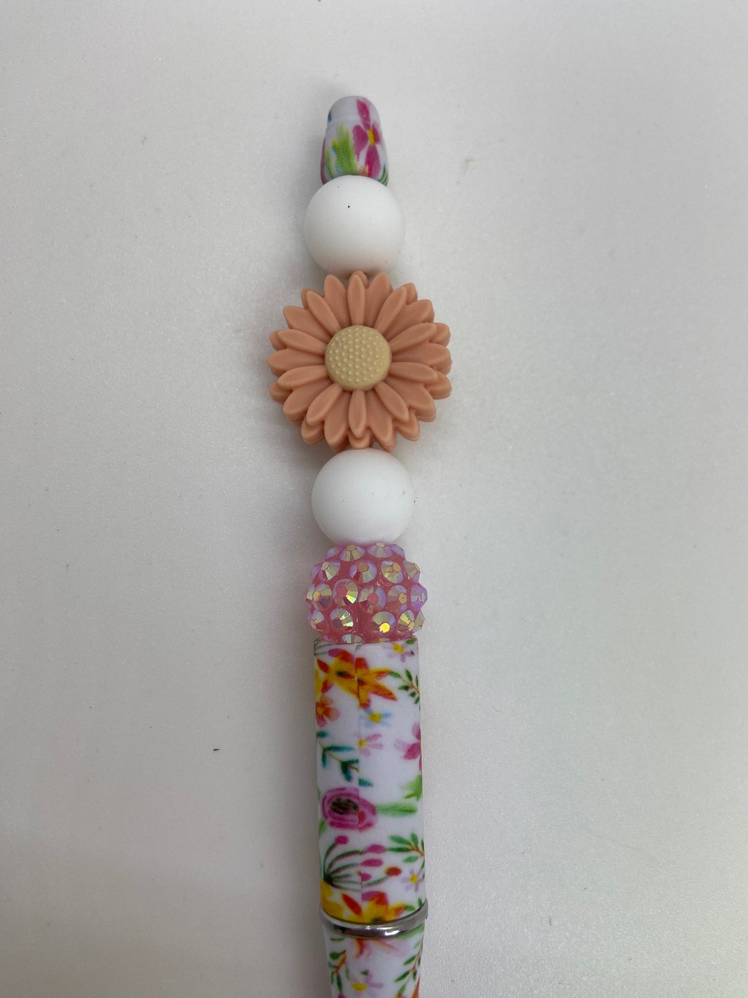 Flower Beaded Pen, Flower Pen, Floral Pen, Floral Print Pen, Floral ...