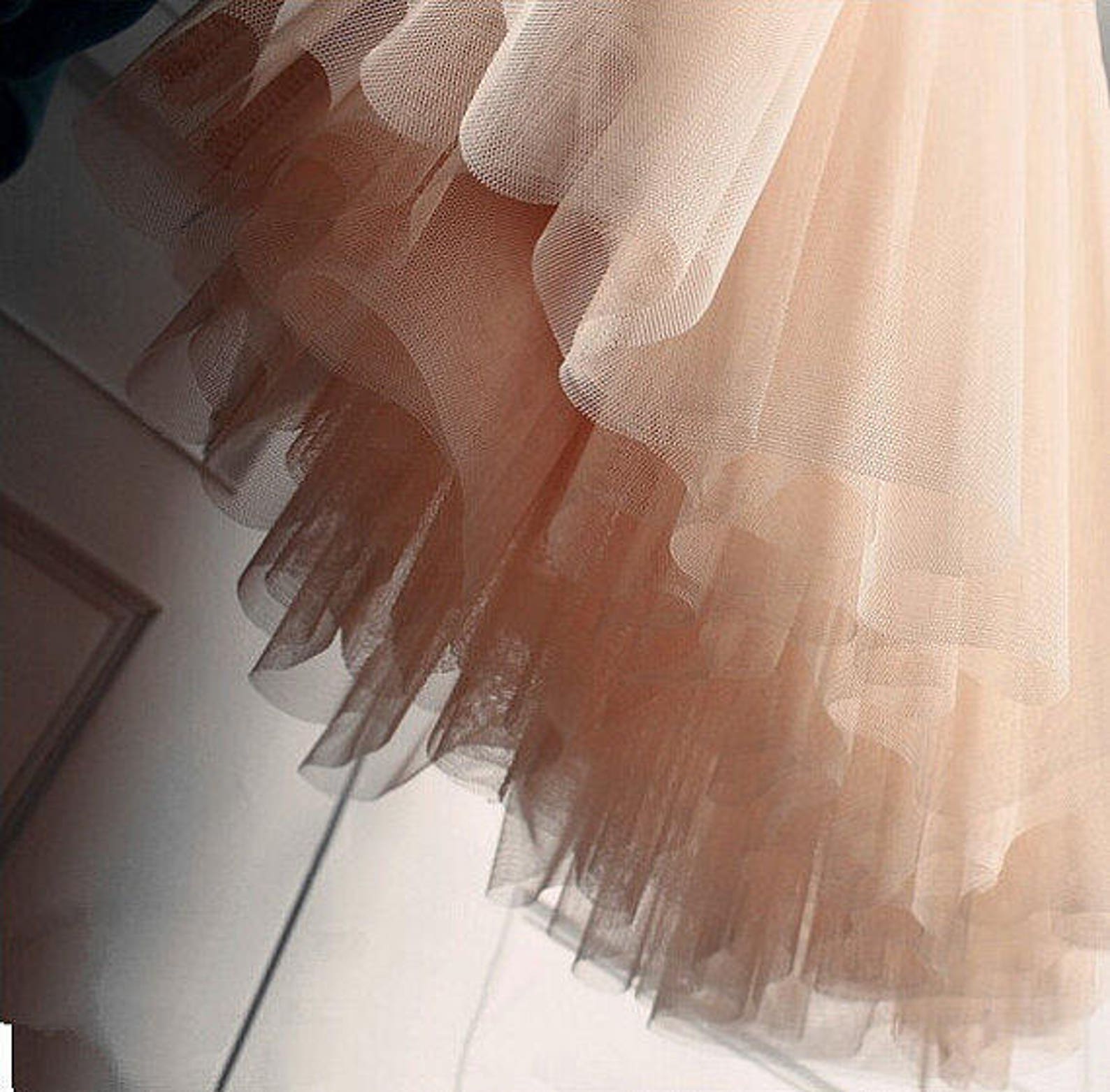 Peach pink netting tulle mesh fabric bridal dress accessories | Etsy