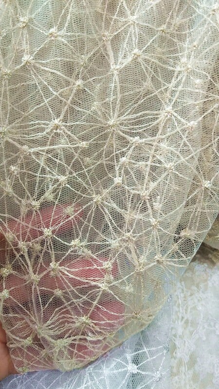 Silver Gold Net Lace Fabric Dot Netting Tulle Bridal Lace - Etsy
