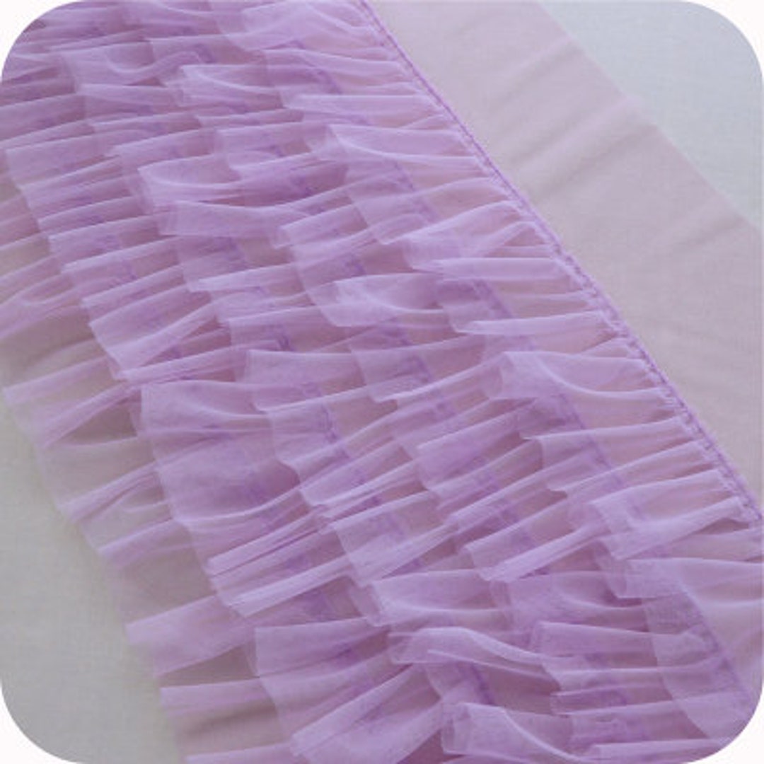 Light Purple Ruffled Tulle Lace Trim, Blush Pink 35 Cm Wide 5 Layers ...