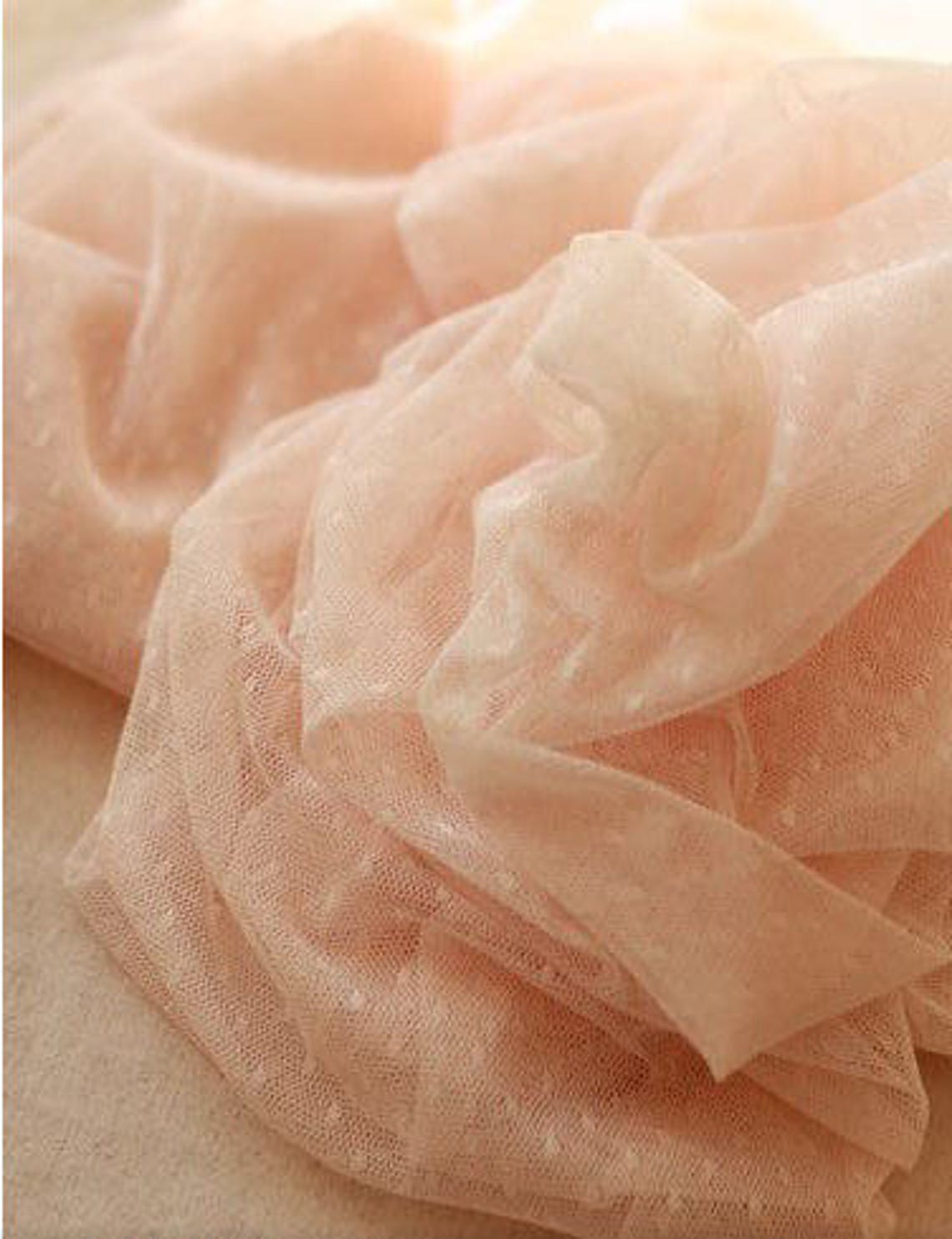 Peach pink black off white blue netting tulle mesh fabric with | Etsy