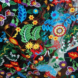Heavy Embroidered Lace Fabric by the Yard, Multi Colors Embroidery ...