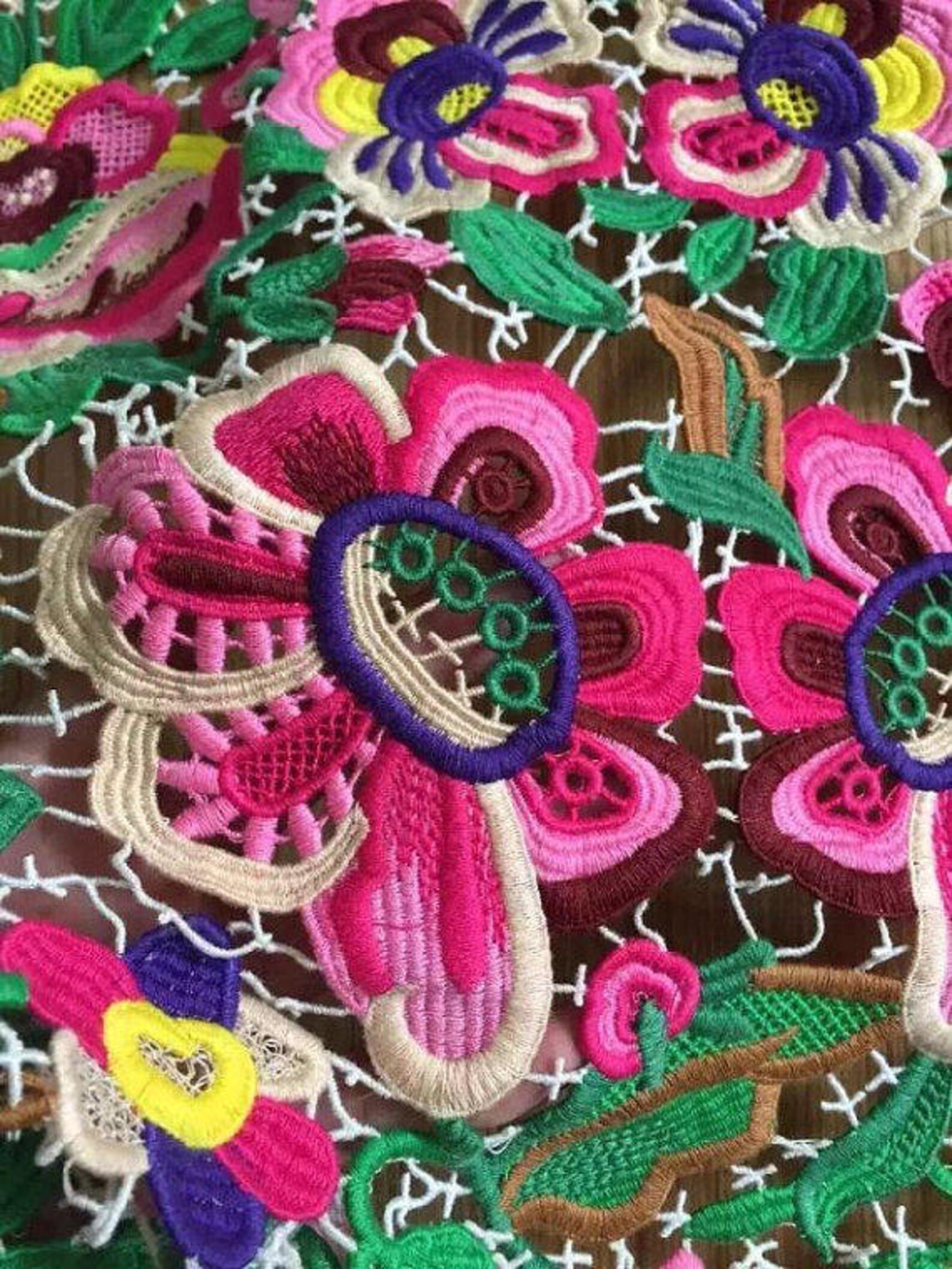 Heavy Embroidered Multi-color Lace Fabric Elegant Fine - Etsy