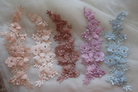 3D Lace Applique 3D Flowers Applique for Bride Wedding Dress | Etsy