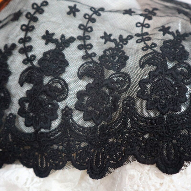 Ivory cream cotton embroidered mesh lace trimming embroidery | Etsy