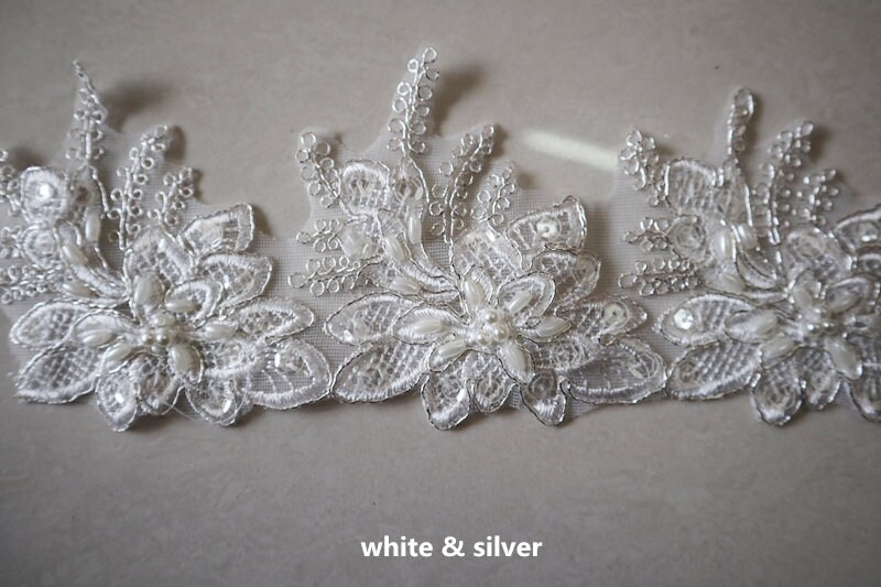 Champagne Beaded Lace Trim 14 Colors Alencon French | Etsy