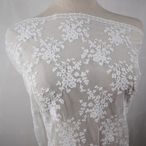 Super fine quality tulle lace fabric by the yard off white | Etsy