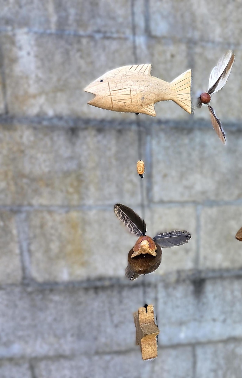Ocean Animals Wood Carved ,wind Spinner Uv/weatherproof ,changeable ...