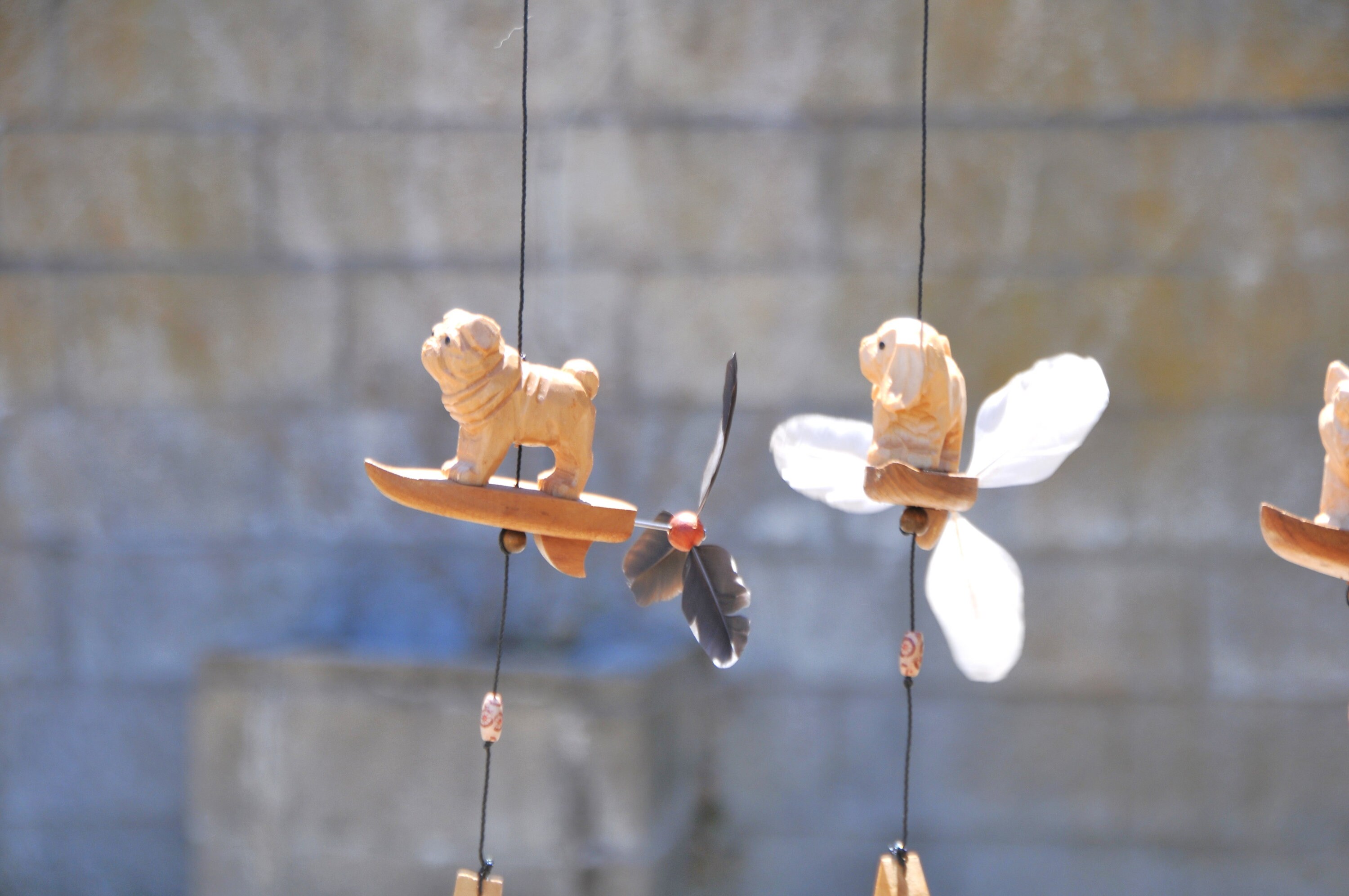 Dogs,wood Carving ,wind Spinner ,outdoor or Indoor ,ceiling /patio ...