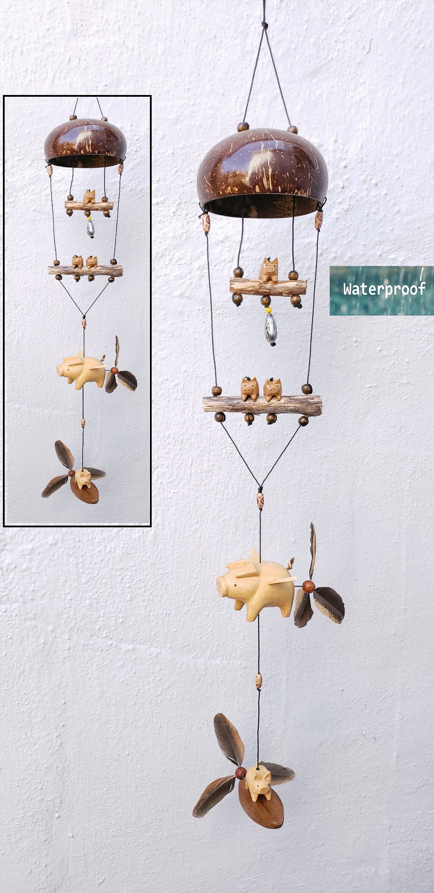 Wind Spinners Flying Pig Outdoor or Indoor Mobile removable - Etsy