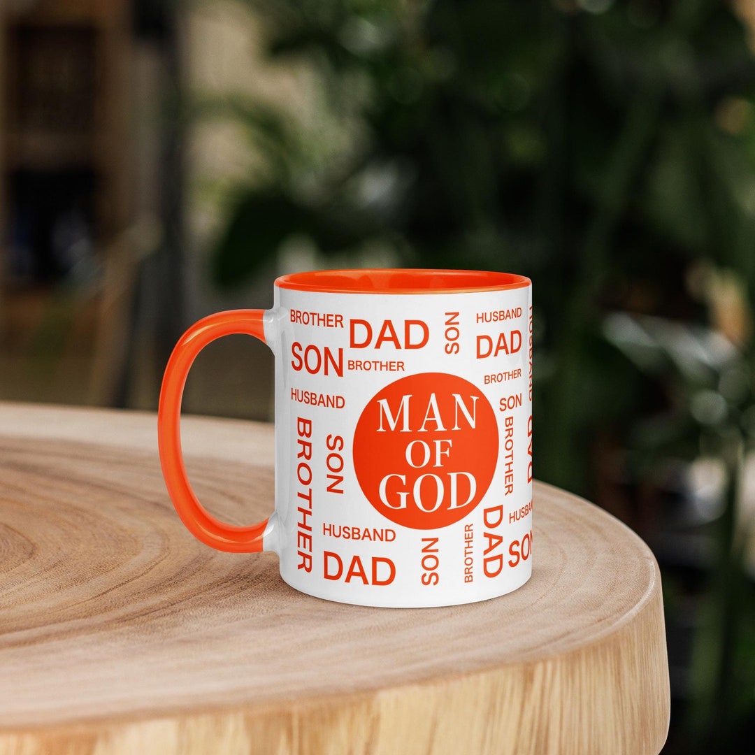 Man of God Coffee Mug With Color Inside, Bible Verse, Christian ...