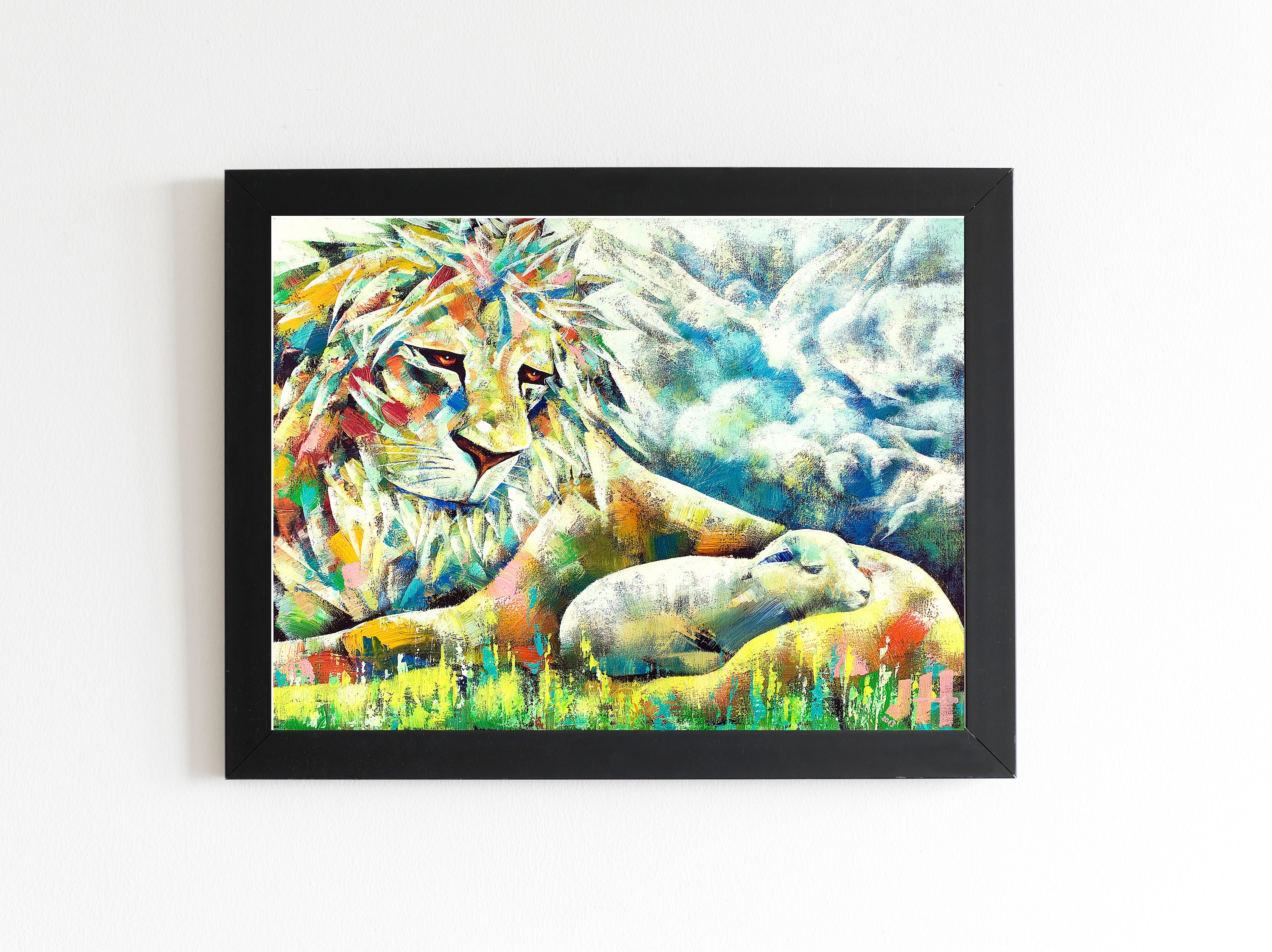 Lion and the Lamb Canvas Art Print fine Art Paper Print - Etsy