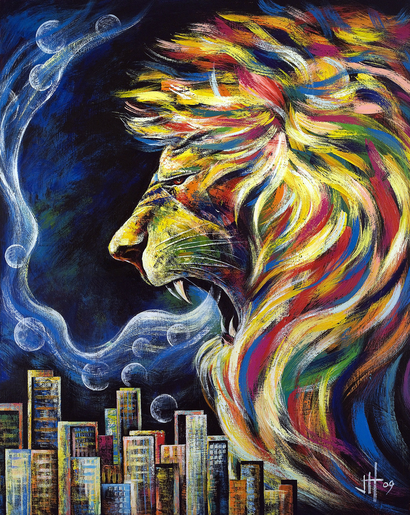 Abstract Lion Roar Painting