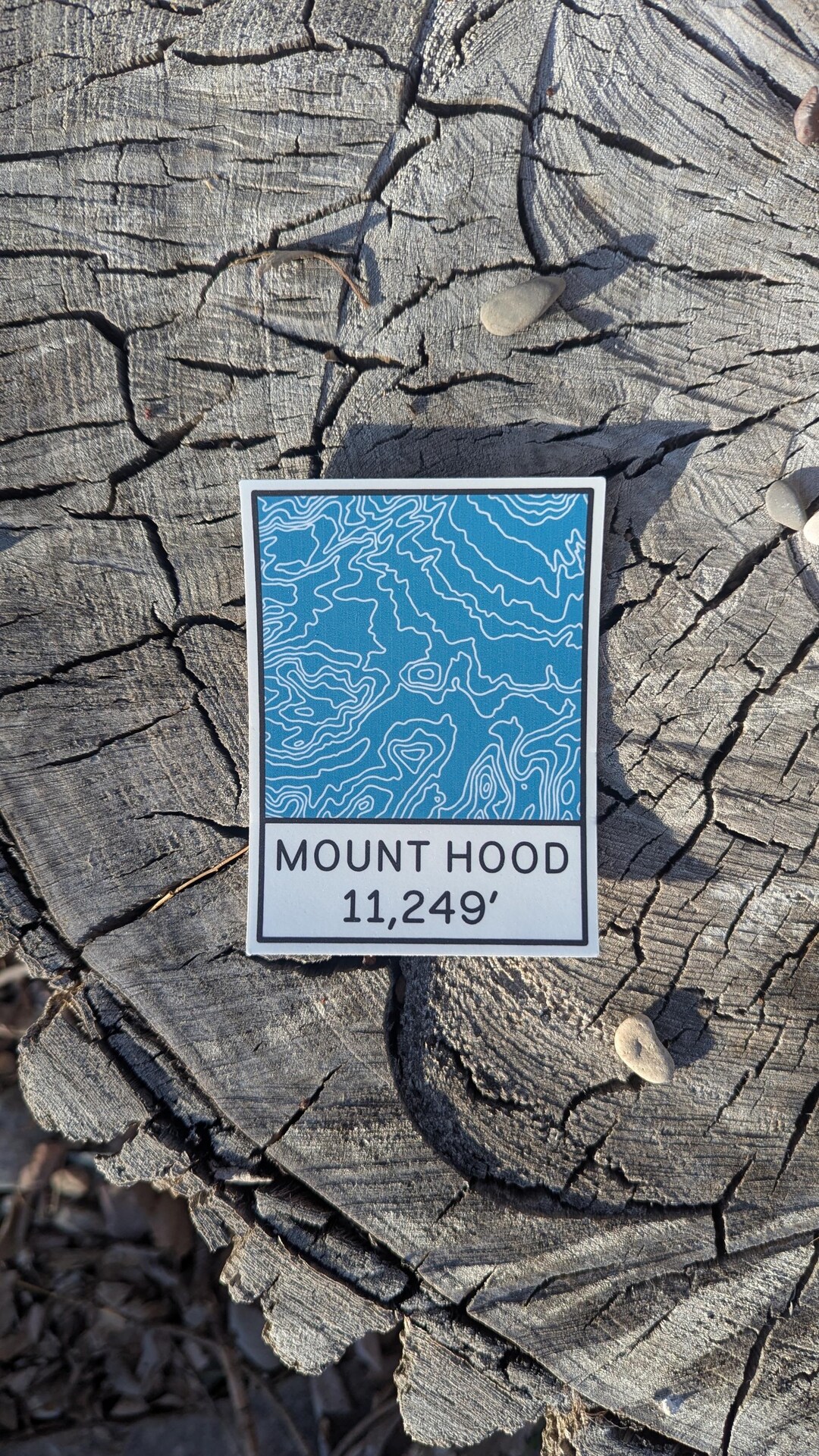 Mount Hood Topographic Map Sticker: Oregon Cascade Range, Matte Vinyl ...