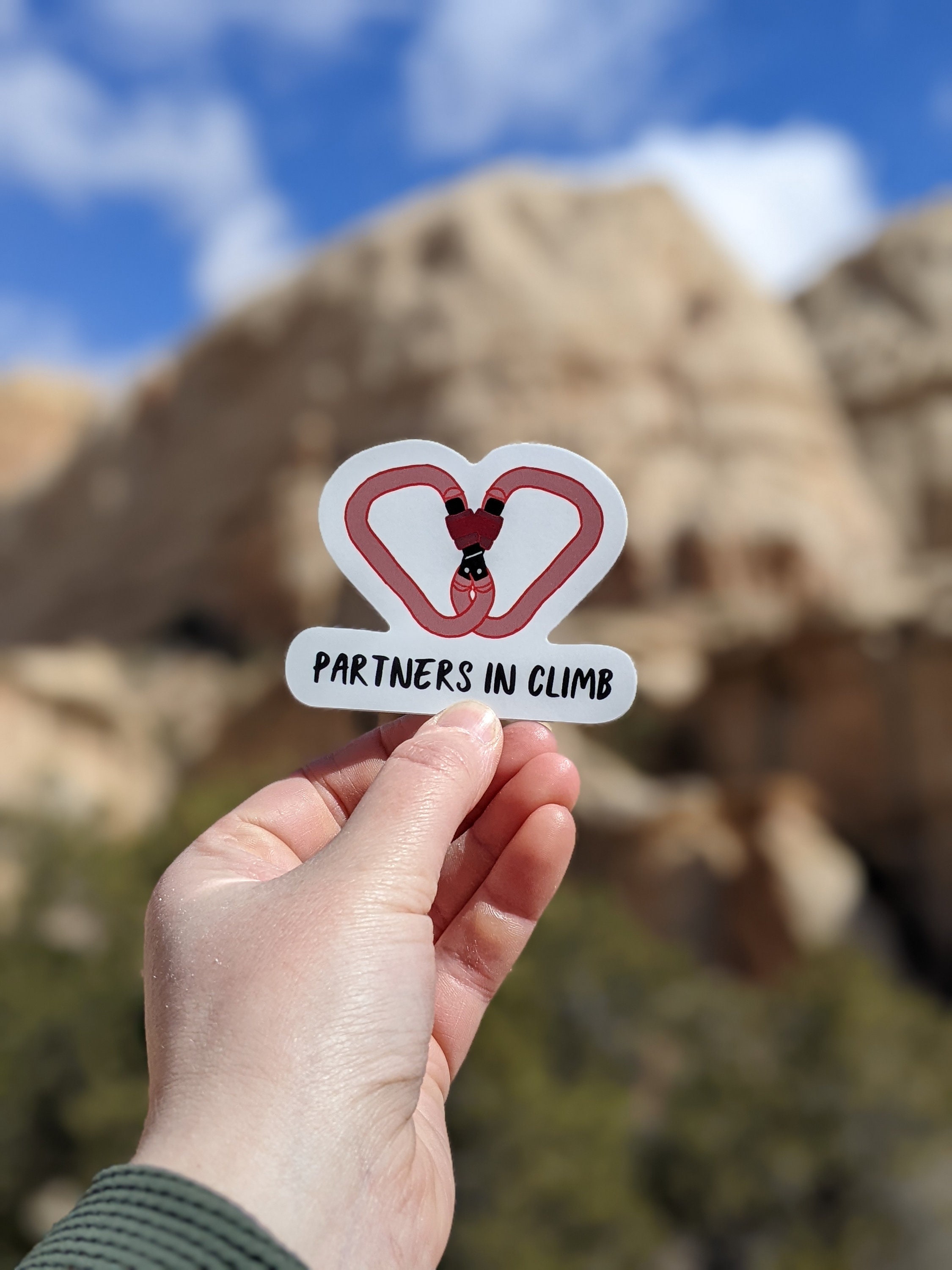 Partners in Climb Rock Climbing Stickers Hand-drawn Red - Etsy