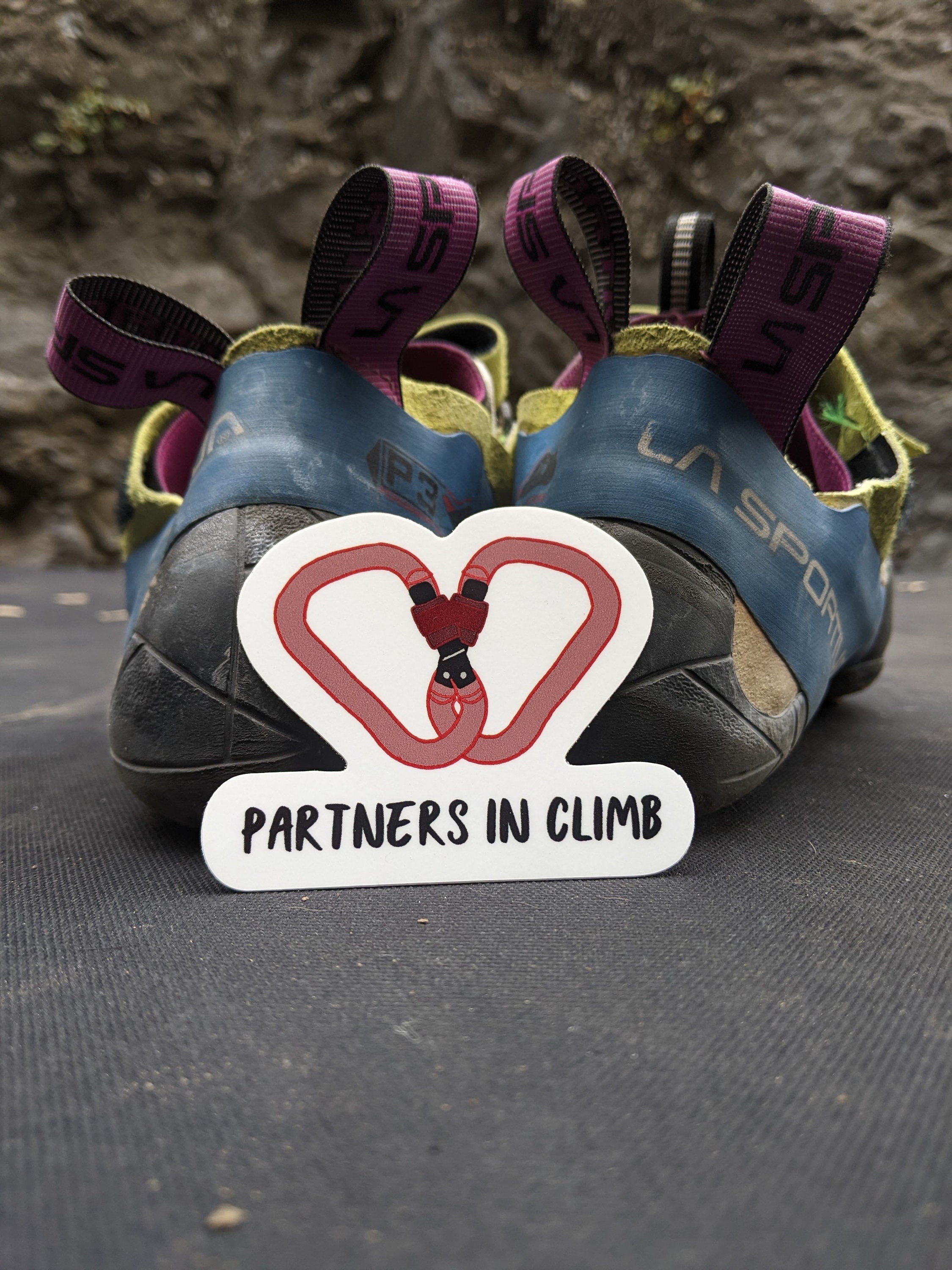 Partners in Climb Rock Climbing Stickers Hand-drawn Red - Etsy