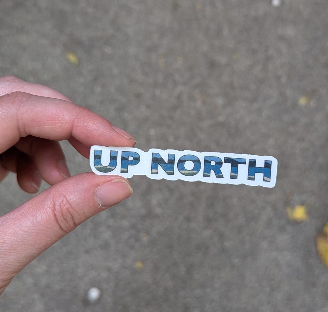 Up North Die Cut Clear Background Sticker, Midwest Lake Landscape, 1/2 ...