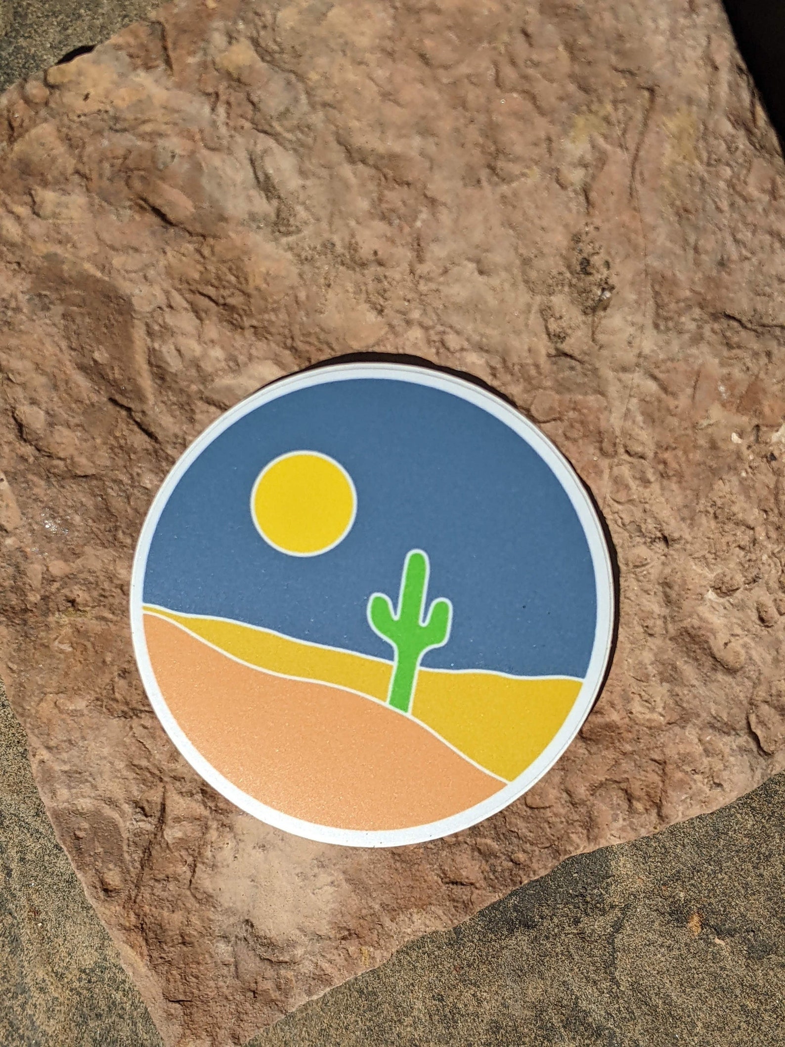 Saguaro Cactus in the Desert Minimalist 3-inch Circle Stickers With ...