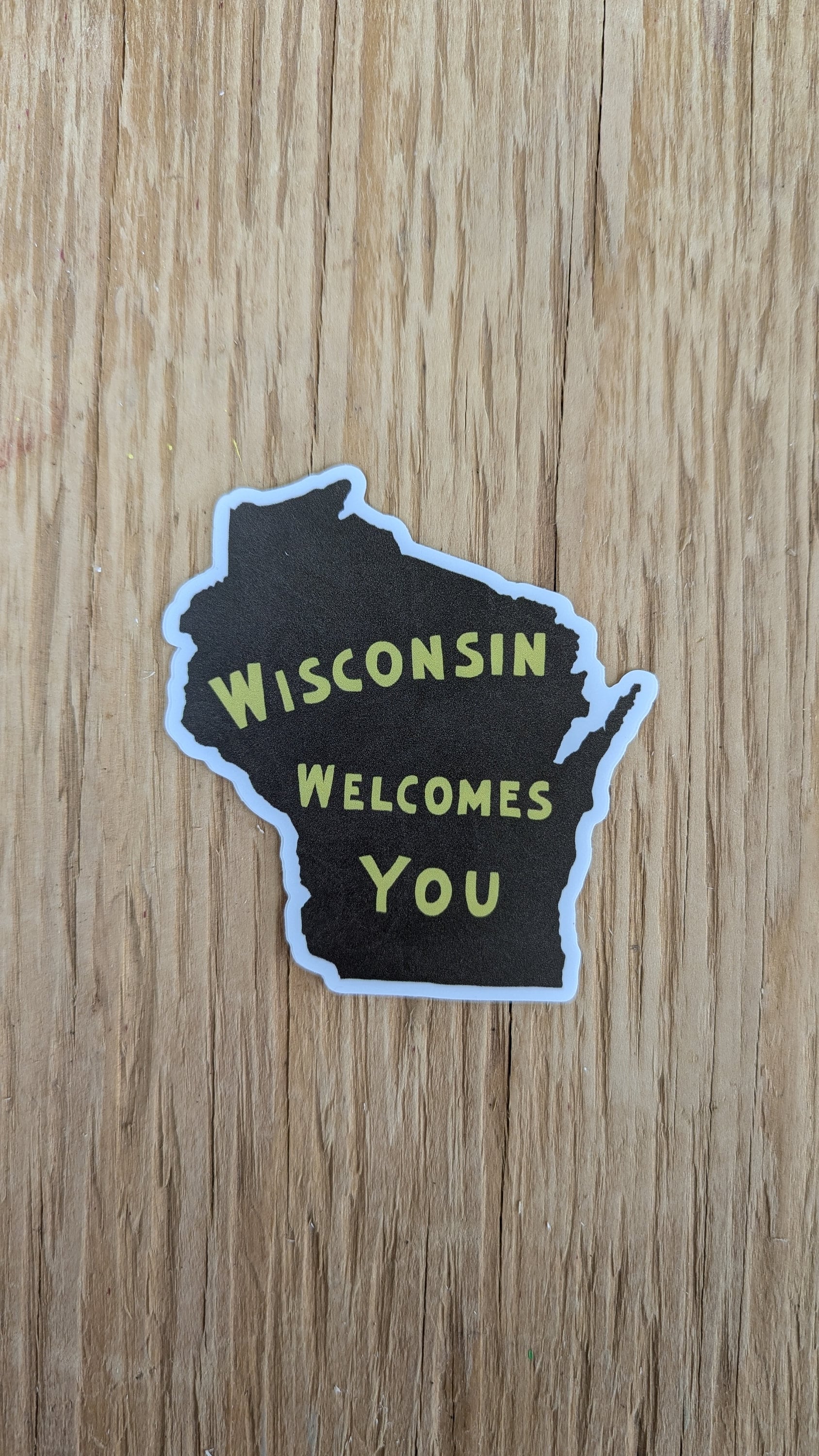 Wisconsin Welcomes You Sticker: Wood Grain Matte Die Cut (3" X 3") - Etsy