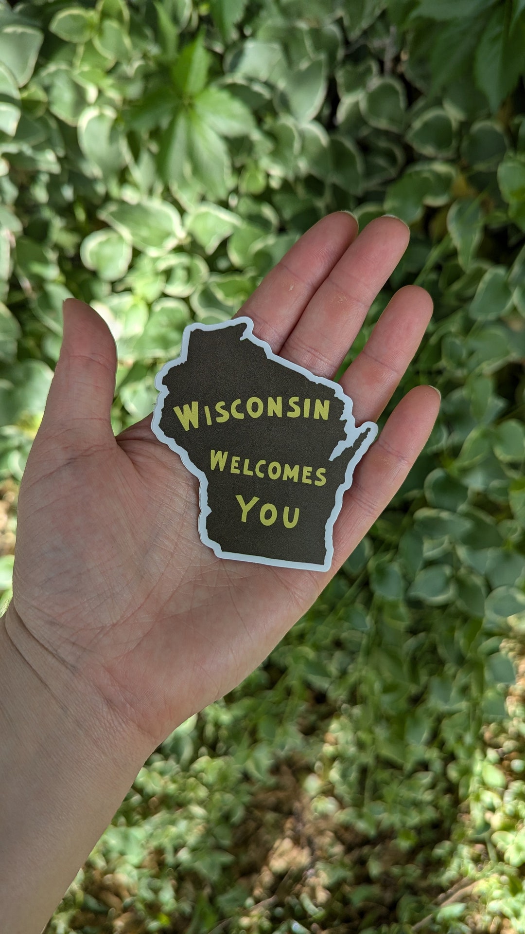Wisconsin Welcomes You Sticker: Wood Grain Matte Die Cut (3" X 3") - Etsy