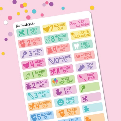 Baby's First Milestones Planner Stickers - Etsy