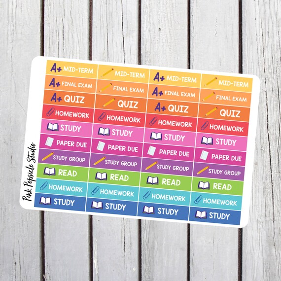 Stickers Pencil Student Planner Stickers Designed for Erin Condren Life ...