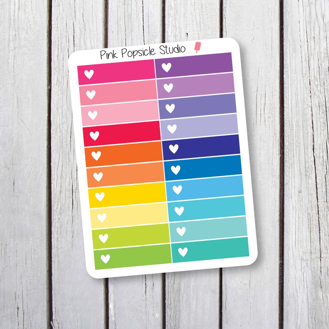 Single Heart Checkbox Planner Stickers Designed for Erin - Etsy
