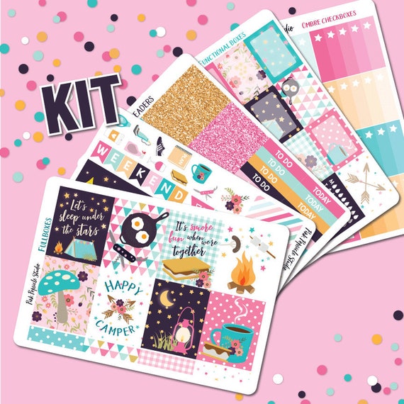 Camping Deluxe Weekly Kit Planner Stickers Erin Condren Life - Etsy