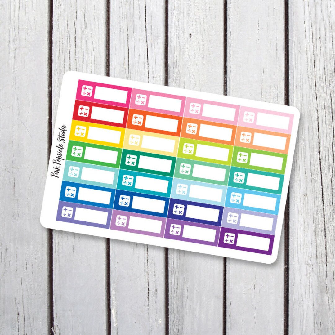 Math Quarter Box School Student Planner Stickers Designed for - Etsy