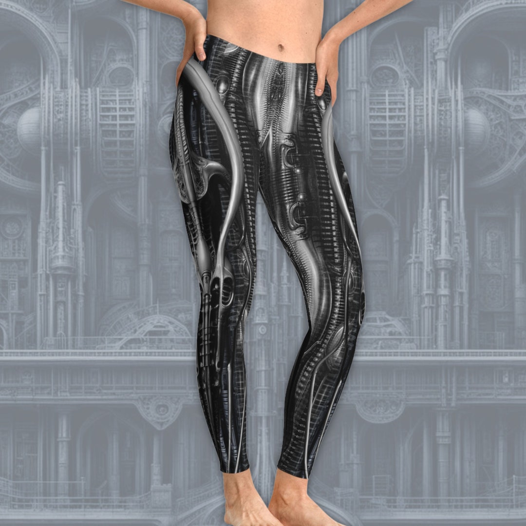 H.R. Giger Style Alien Leggings, Biomechanical Futuristic Sci-fi ...
