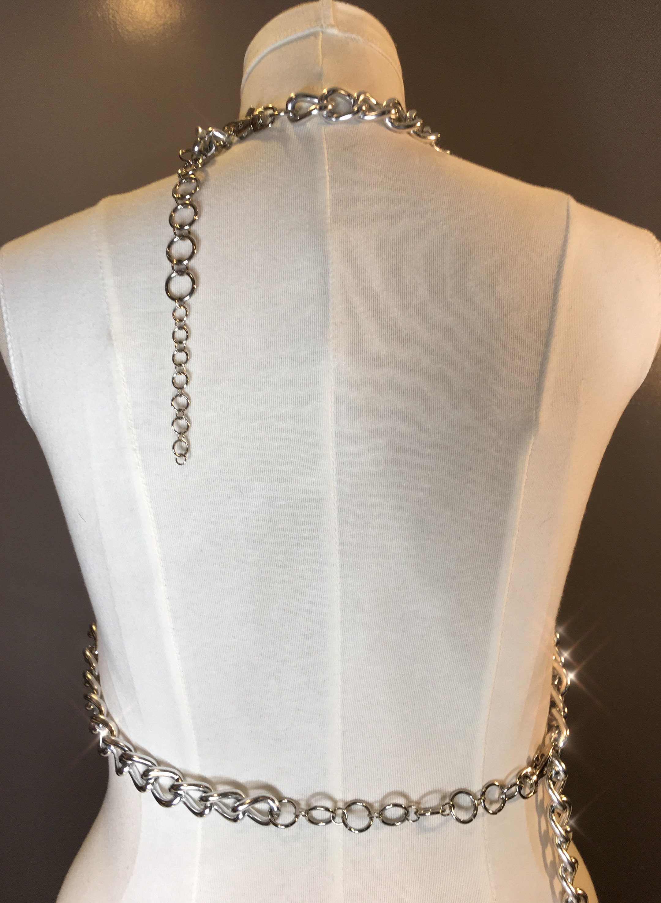 Crystal & Chain Bralette Top, Burning Man Festival Jewel Halter Top ...