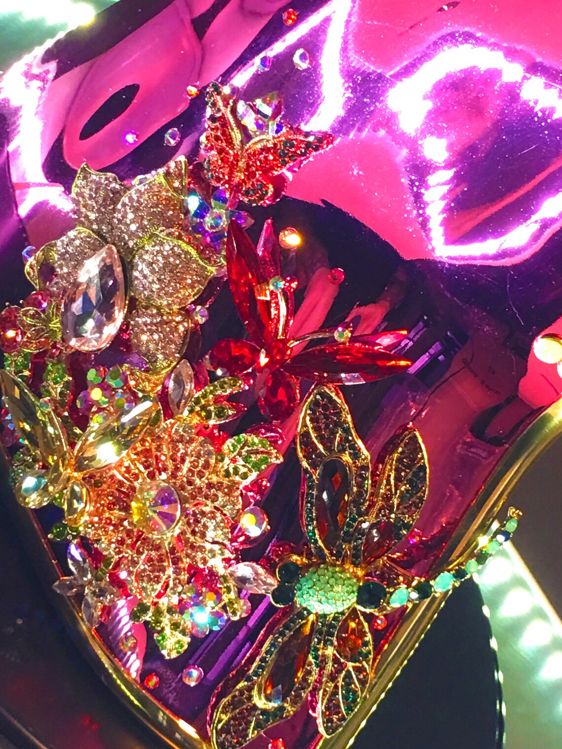 Pink Chrome Bustier Corset Breastplate With Swarovski Crystal ...
