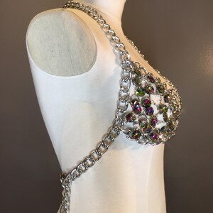 Crystal & Chain Bralette Top, Burning Man Festival Jewel Halter Top ...