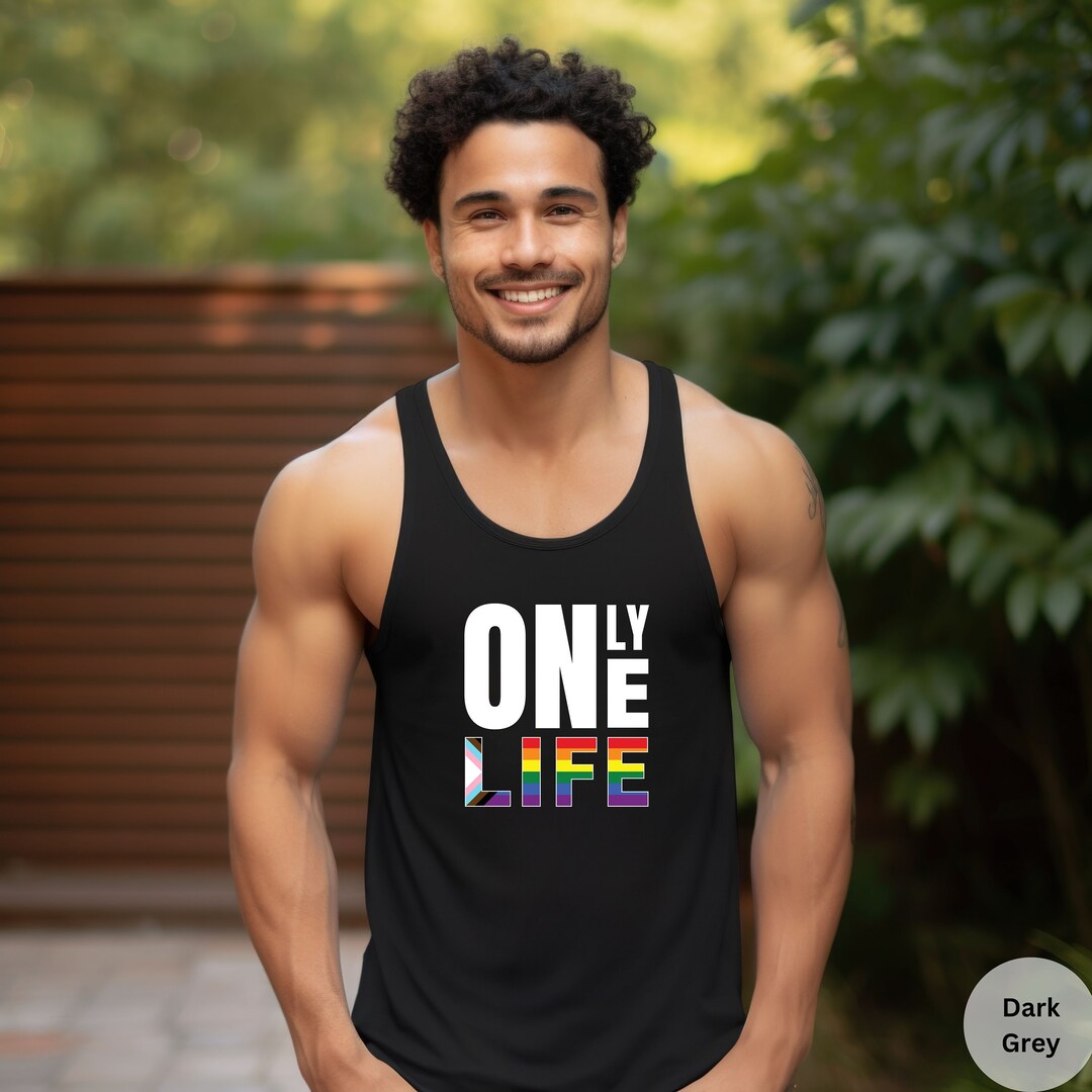 Only One Life LGBTQ Inclusive Gay Pride Rainbow Tank Top, Trans Pride ...