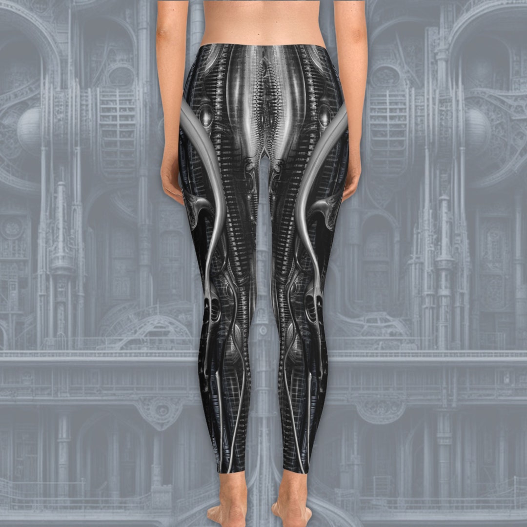 H. R. Giger Style Alien Leggings, Biomechanical Futuristic Sci-fi ...