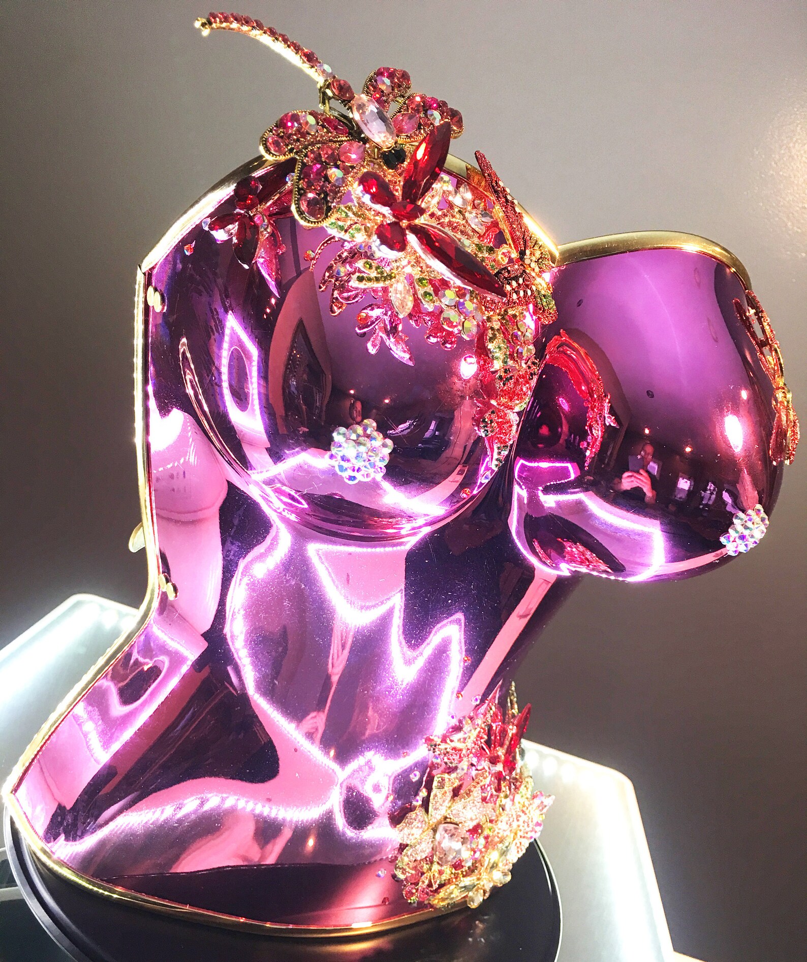Pink Chrome Bustier Corset Breastplate With Swarovski Crystal ...