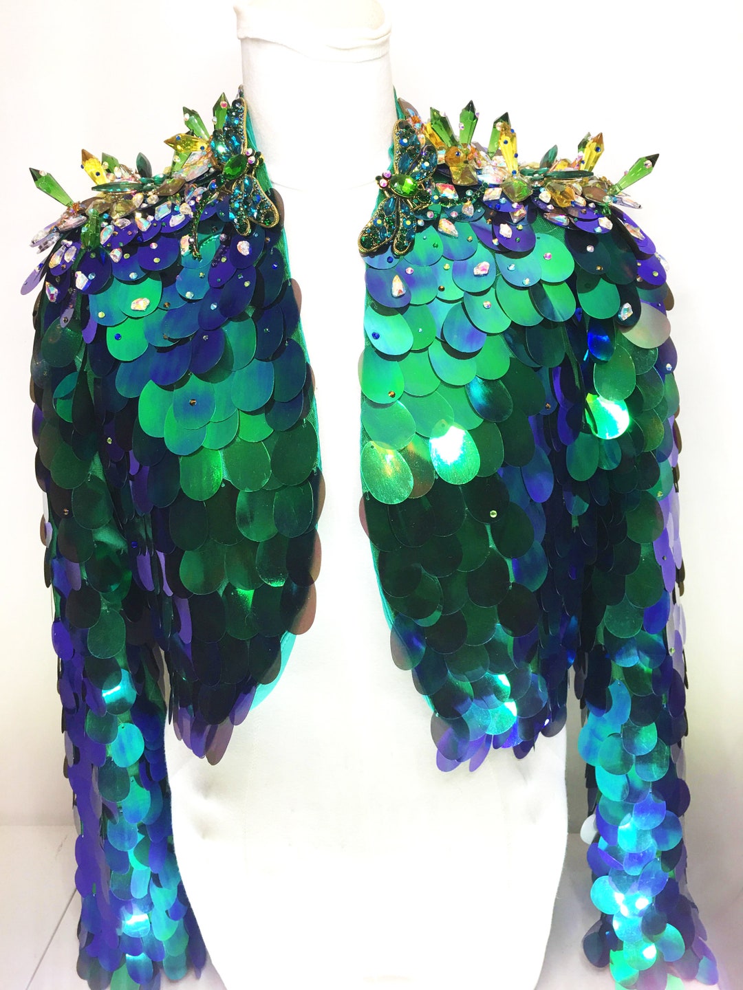 Sequin Bolero Jacket, Crystal Dragonfly Cropped Jacket, Crystal ...